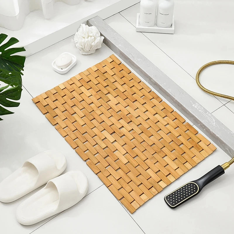 Premium Bamboo Bath Mat | Quick-Dry | Natural & Sustainable – Domisana