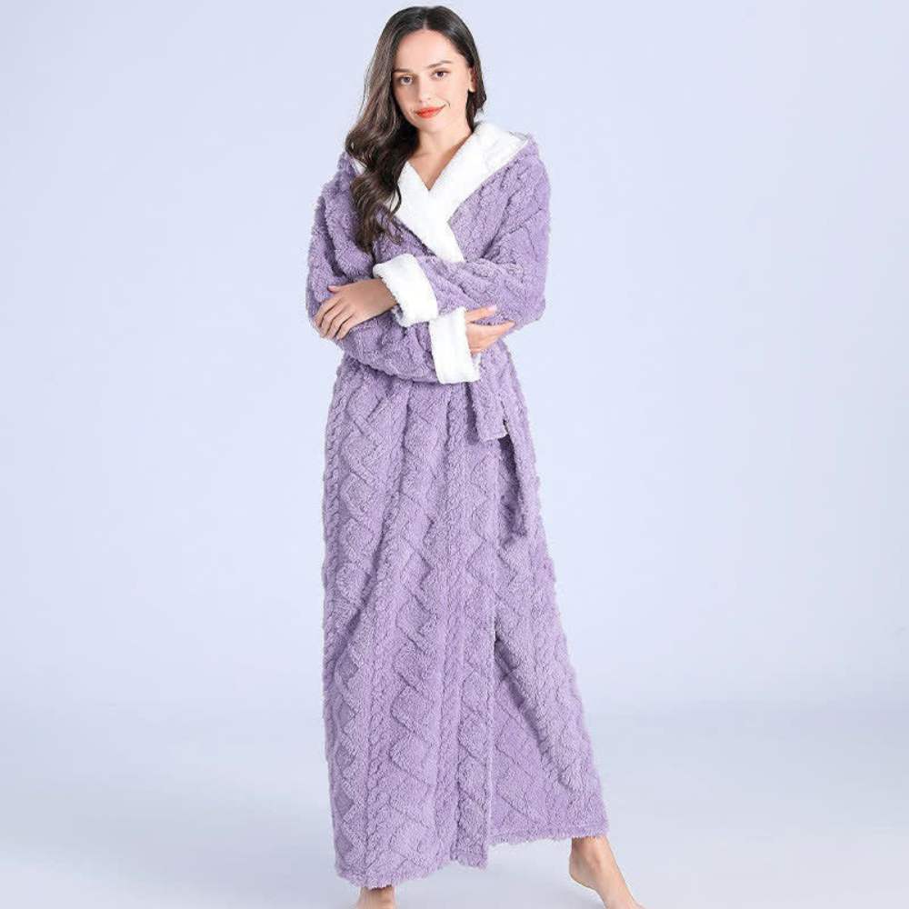 Women's Bathrobe | Hooded Plush Robe | Cozy, Absorbent & Stylish – Domisana